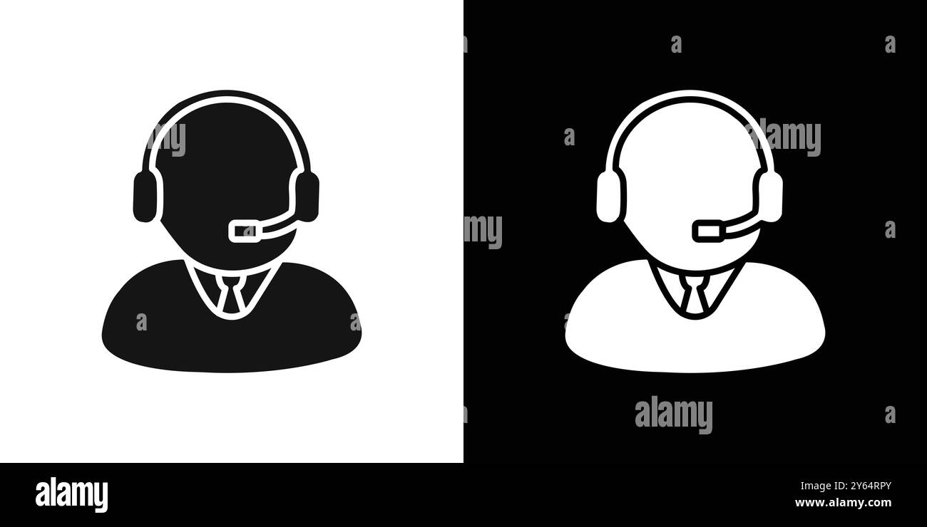 customer support icon linear vector graphics sign or symbol set for web ...