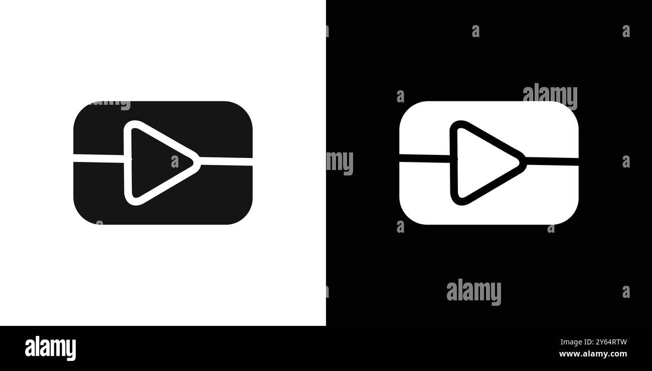 Play Button Icon Linear Vector Graphics Sign Or Symbol Set For Web App Ui Stock Vector Image