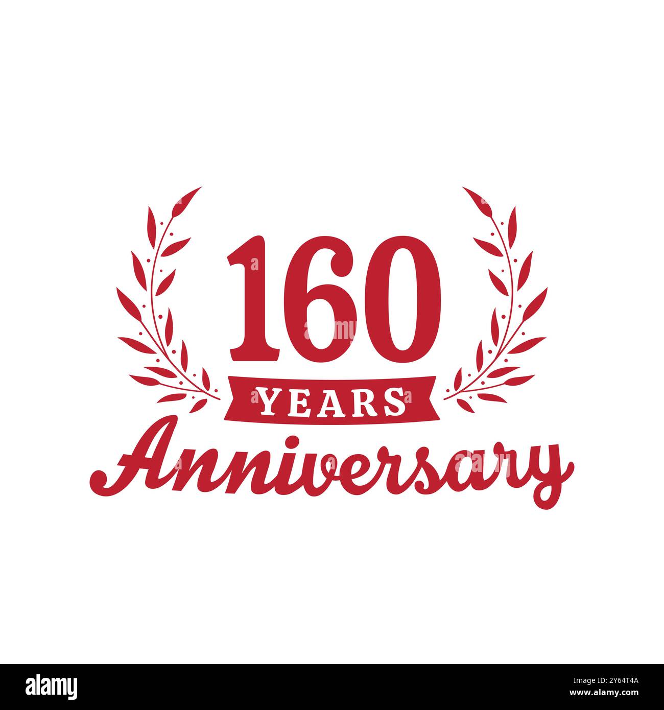 Celebrating 160 years anniversary logo design template. 160th ...