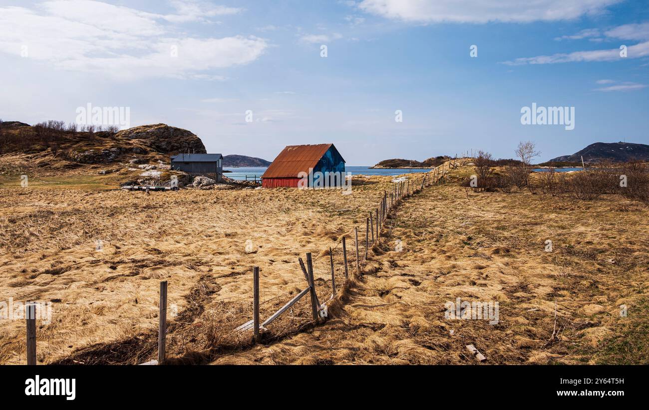 nature sceneries inside the island of Sommaroy, Tromso municipality ...