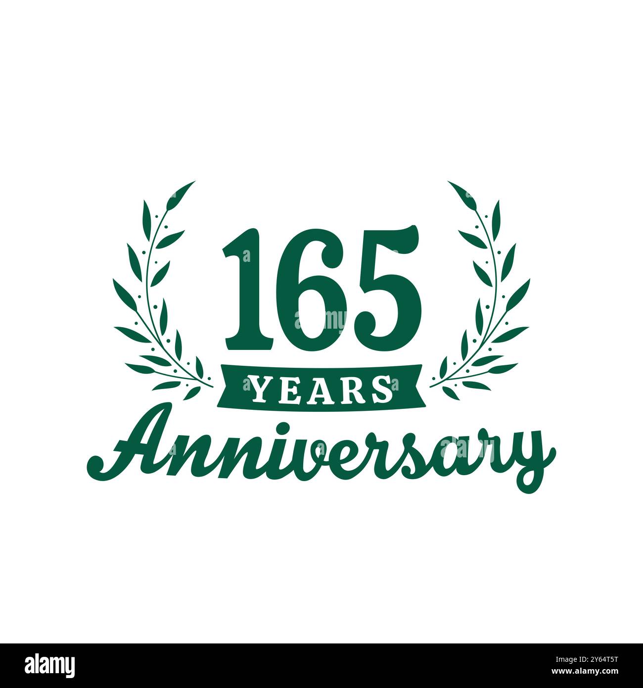 Celebrating 165 years anniversary logo design template. 165th ...