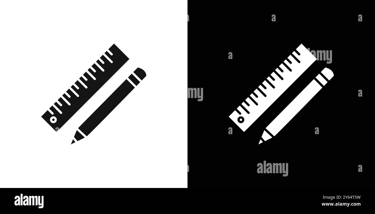 Ruler, pencil and pen icon linear vector graphics sign or symbol set for web app ui Stock Vector ...
