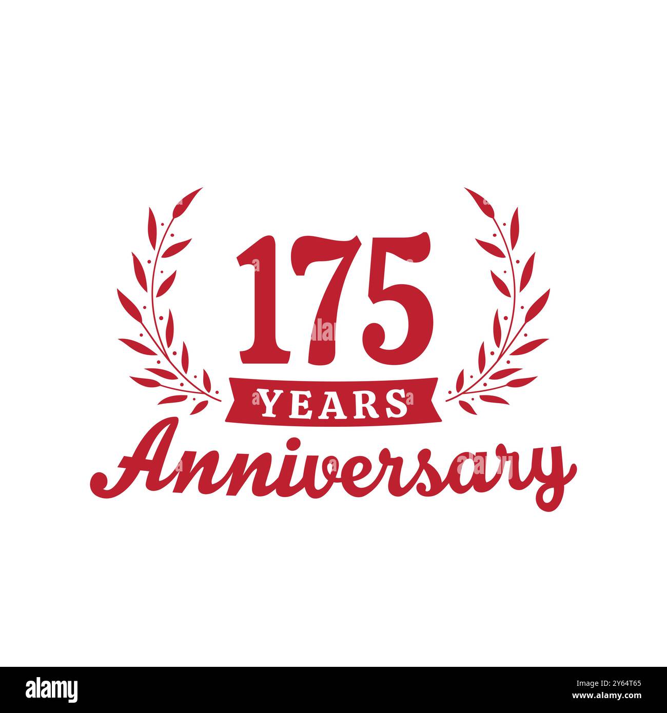 Celebrating 175 years anniversary logo design template. 175th anniversary celebrations logotype ...