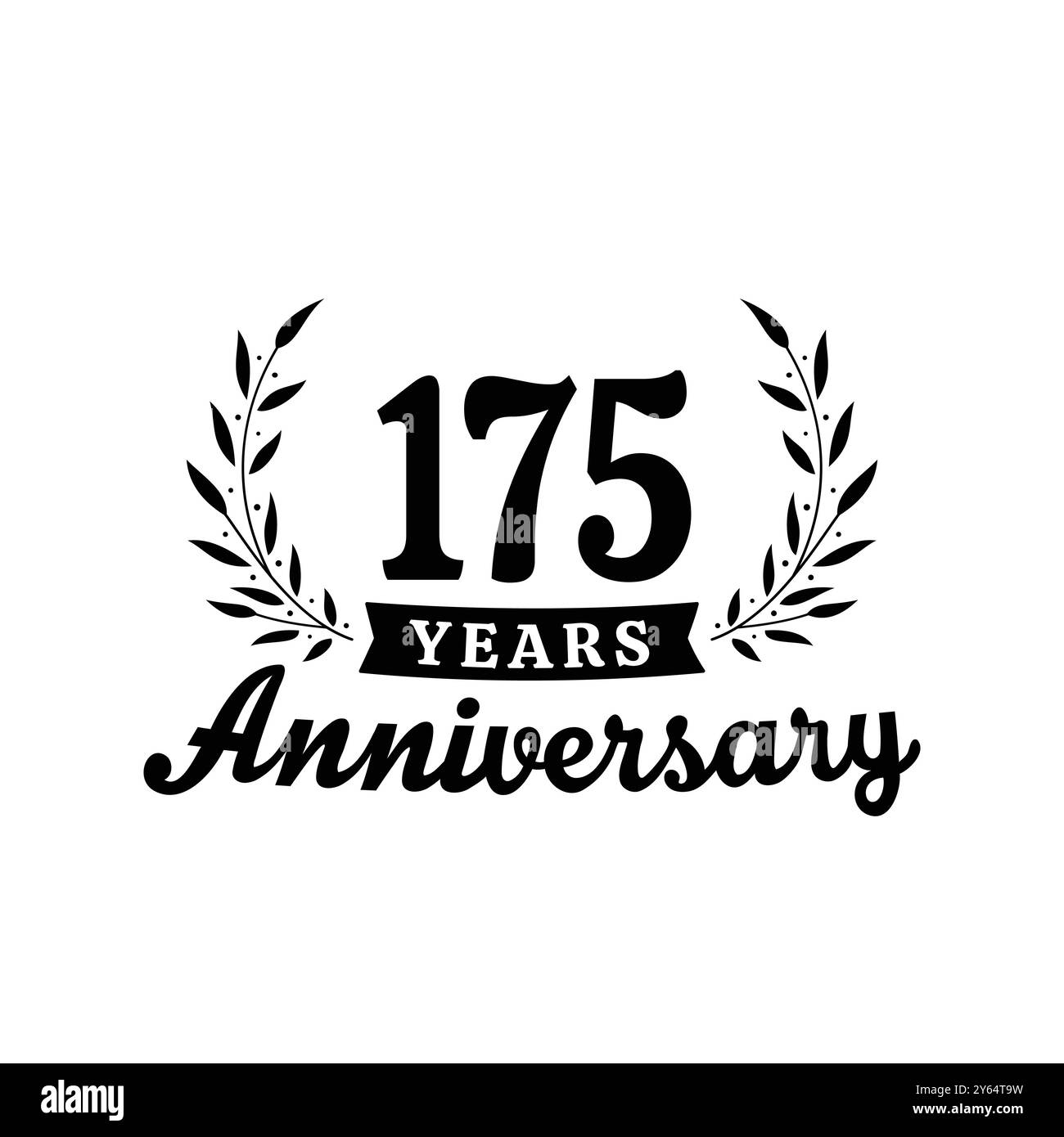 Celebrating 175 years anniversary logo design template. 175th ...