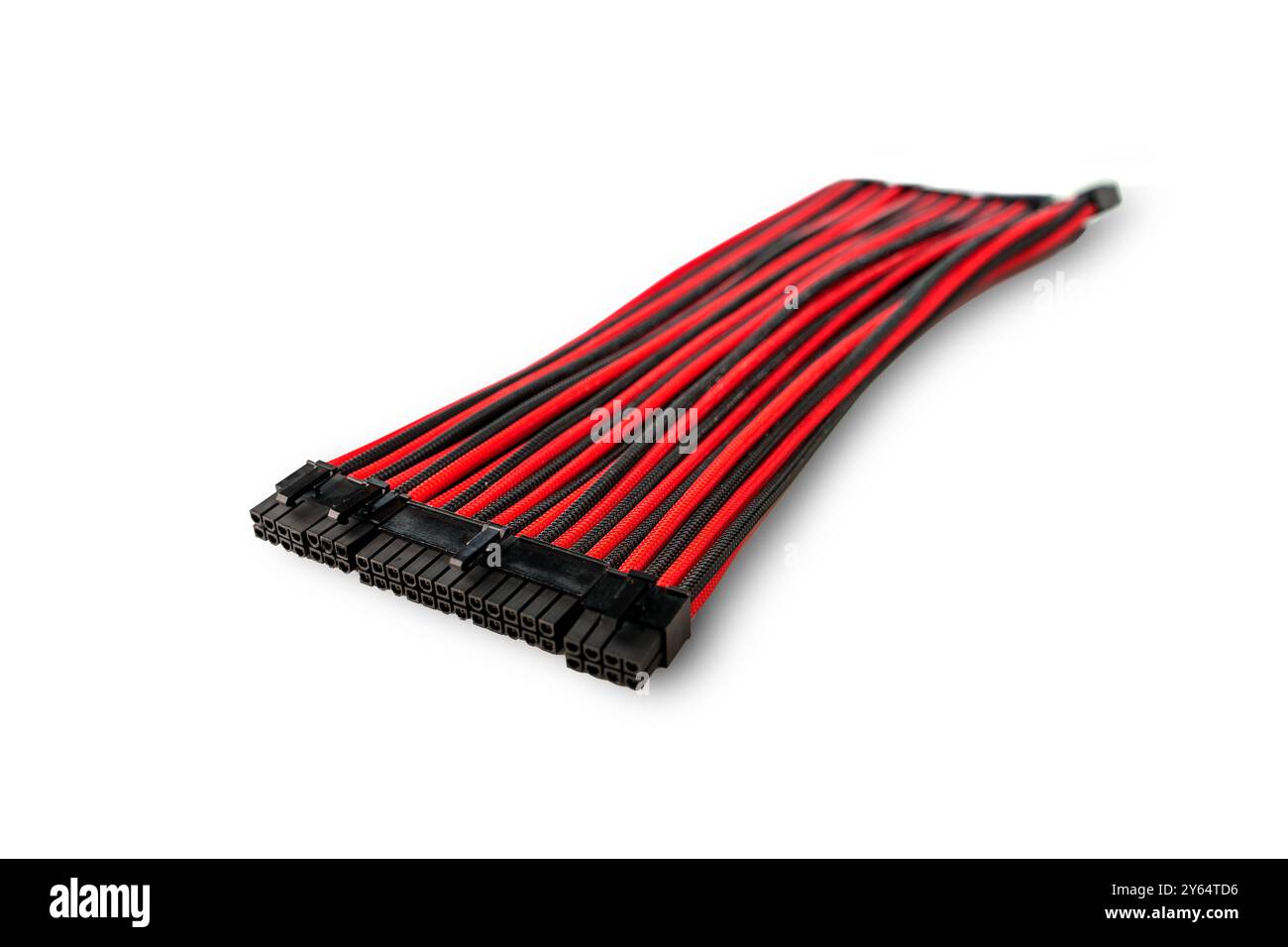 High-Quality Black and Red Computer Cable Isolated on a Clean White ...