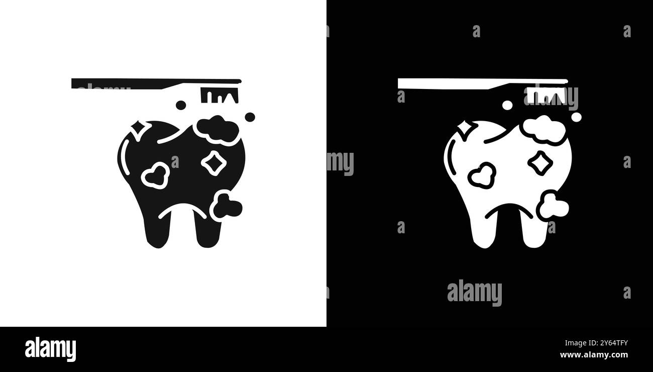 tooth cleaning icon linear vector graphics sign or symbol set for web ...