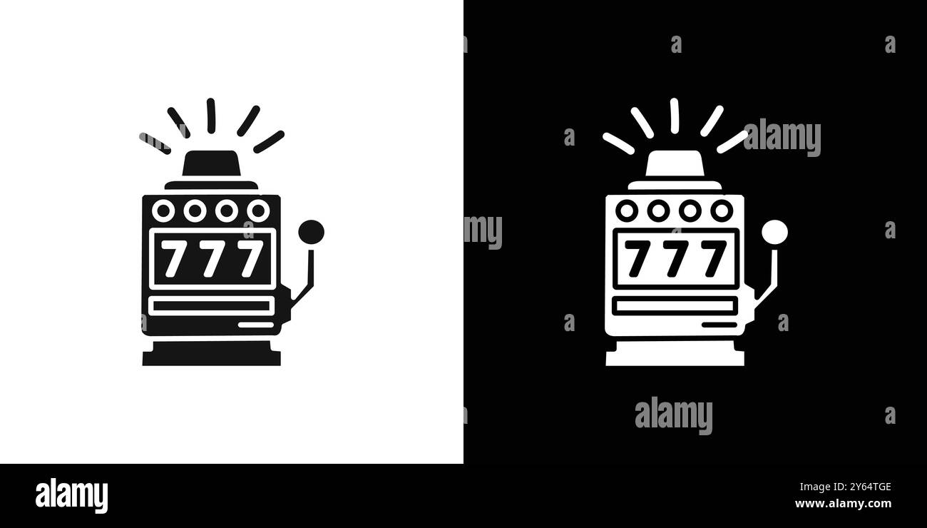 slot machine icon linear vector graphics sign or symbol set for web app ...