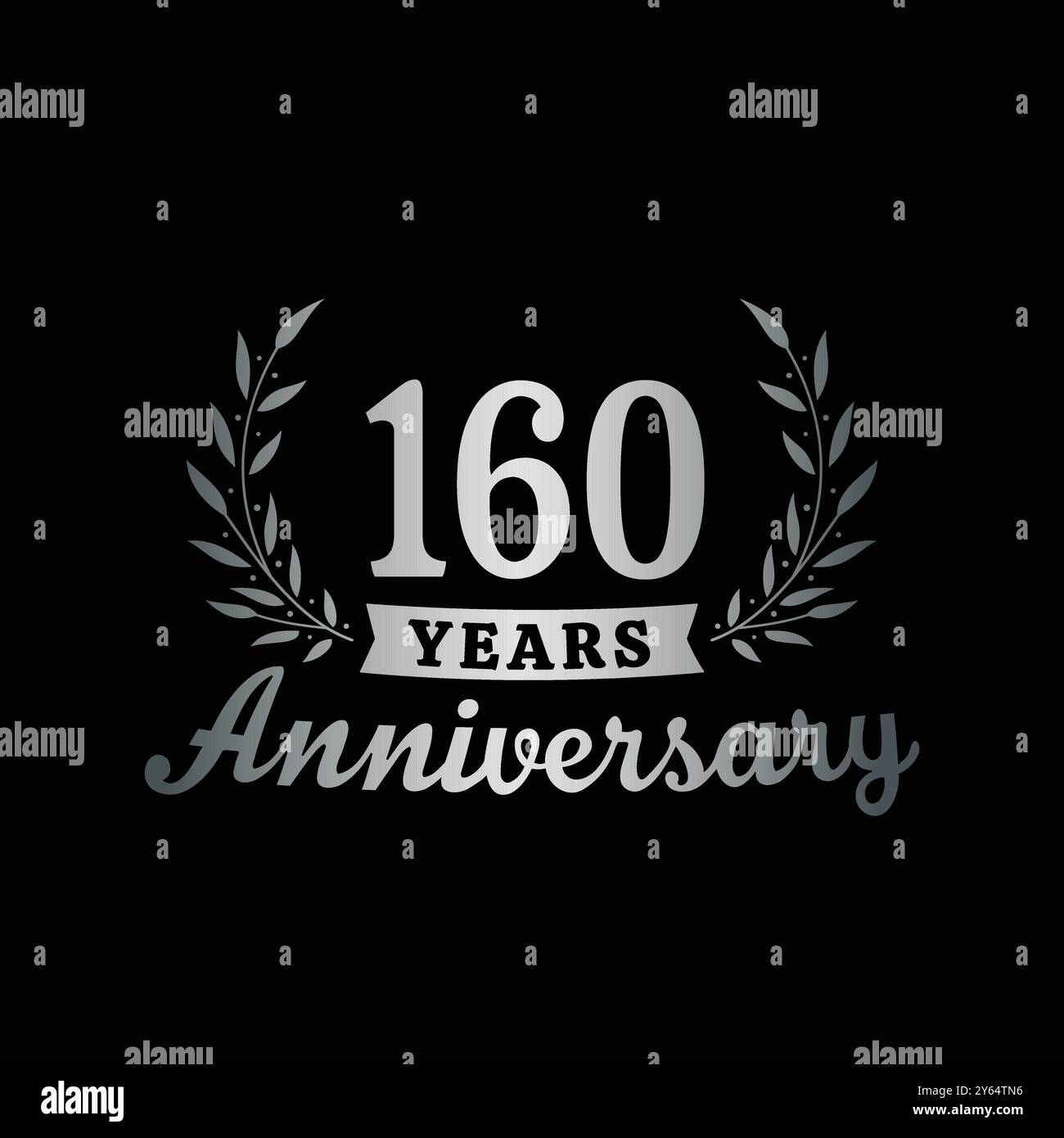 Celebrating 160 years anniversary logo design template. 160th ...