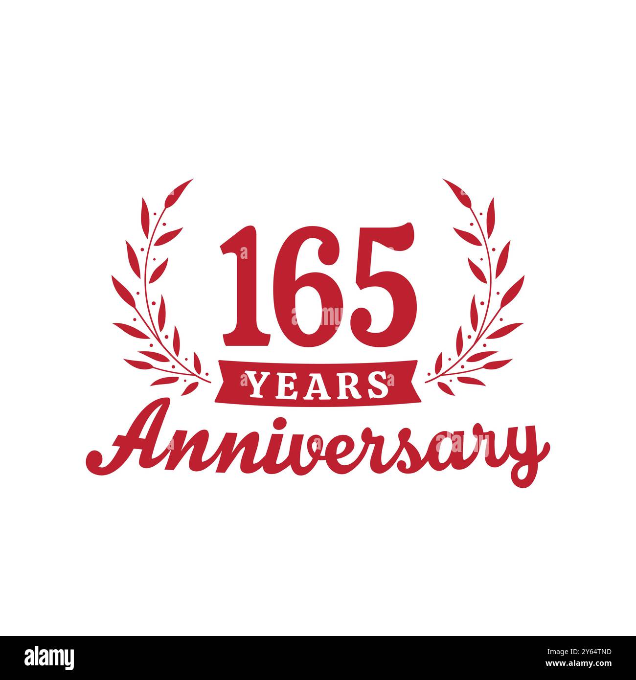 Celebrating 165 years anniversary logo design template. 165th ...