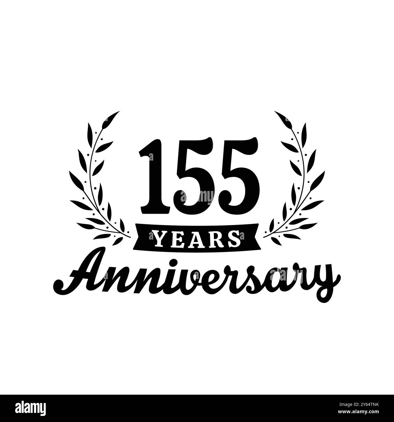 Celebrating 155 years anniversary logo design template. 155th ...
