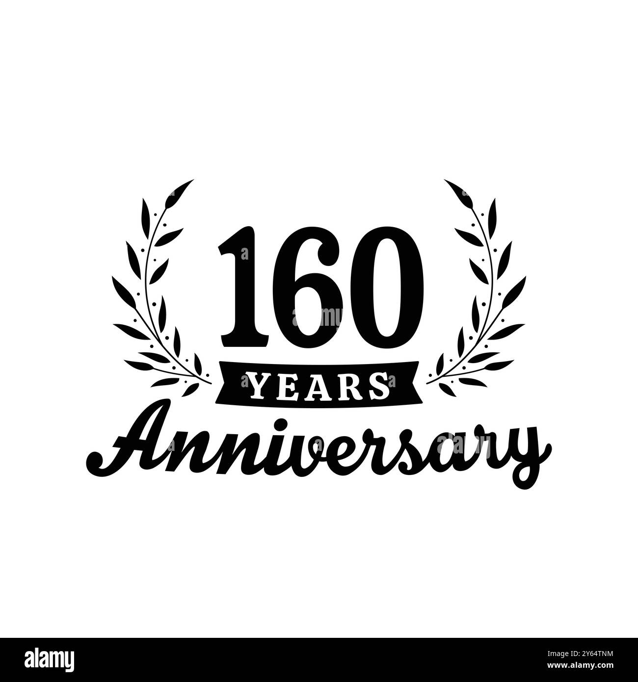 Celebrating 160 years anniversary logo design template. 160th ...