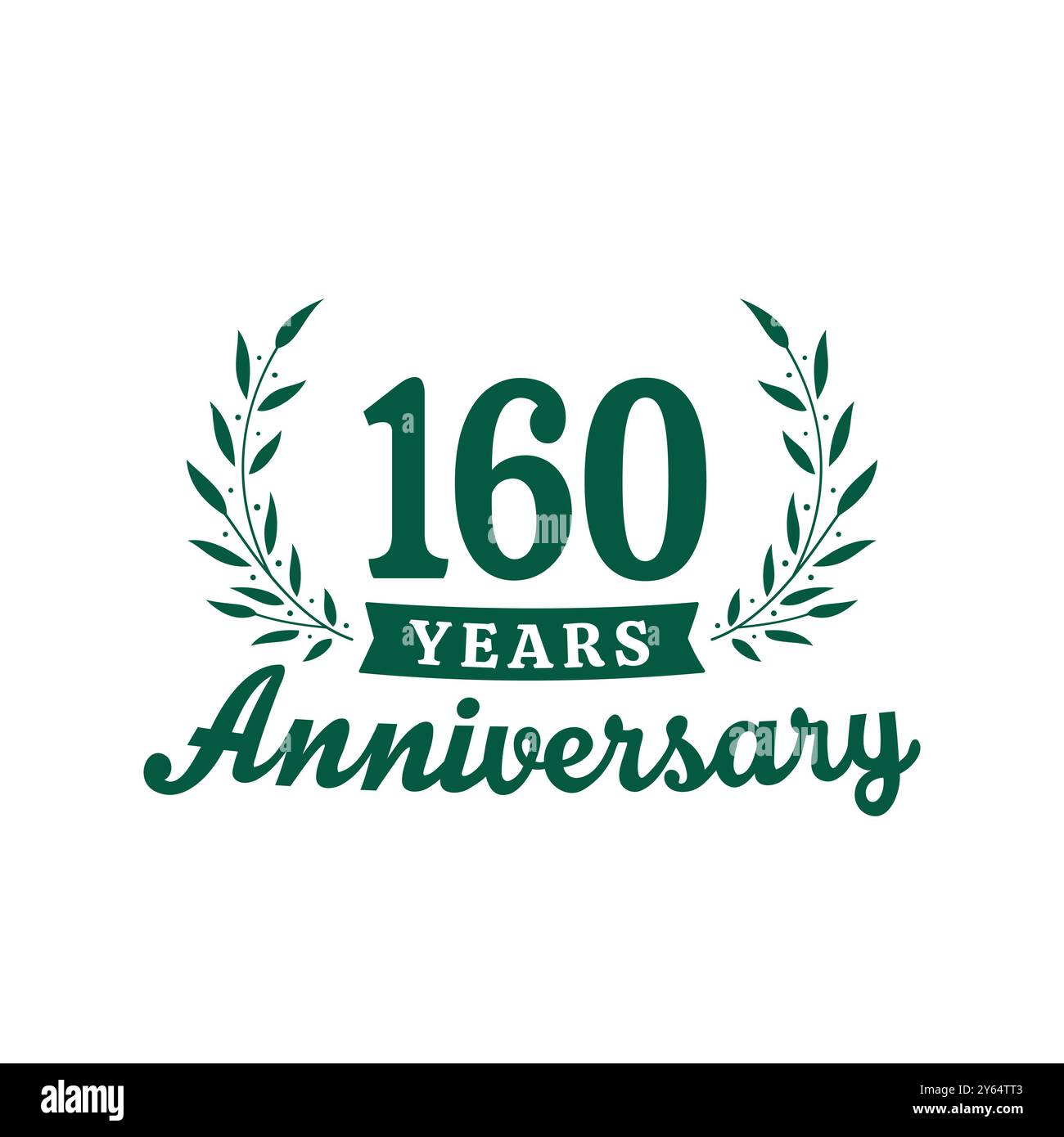 Celebrating 160 years anniversary logo design template. 160th ...