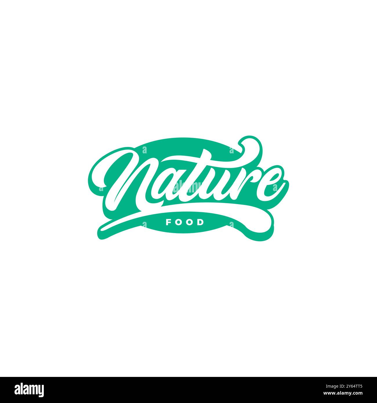 Nature Food Typography Logo Template. Organic Food Label Stock Vector ...