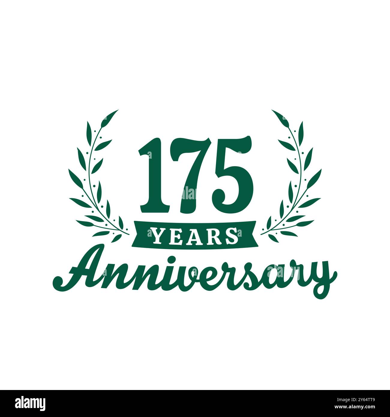 Celebrating 175 years anniversary logo design template. 175th anniversary celebrations logotype ...