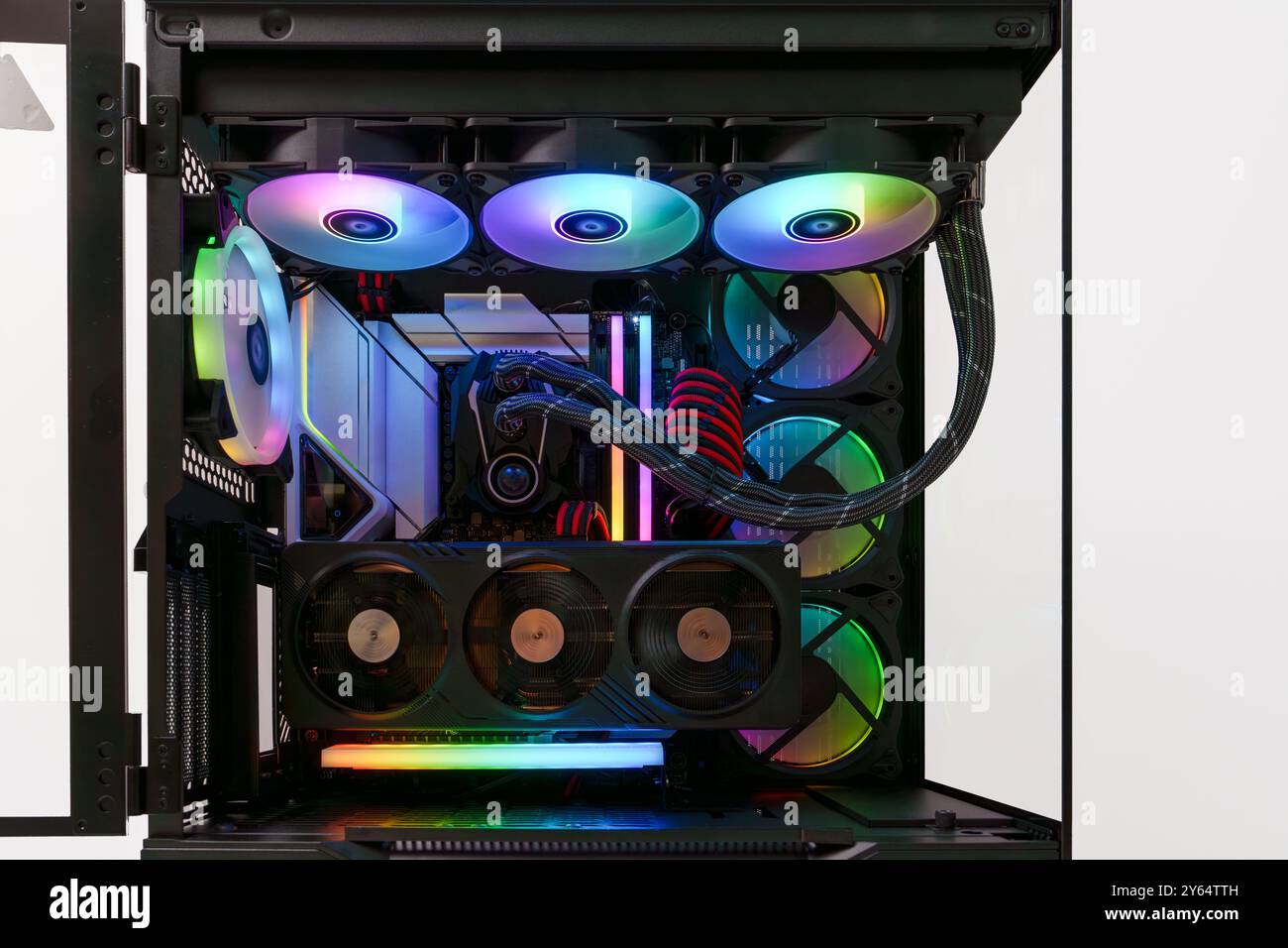 Showcase of a Custom Gaming Computer Build with Rainbow LED Lighting ...