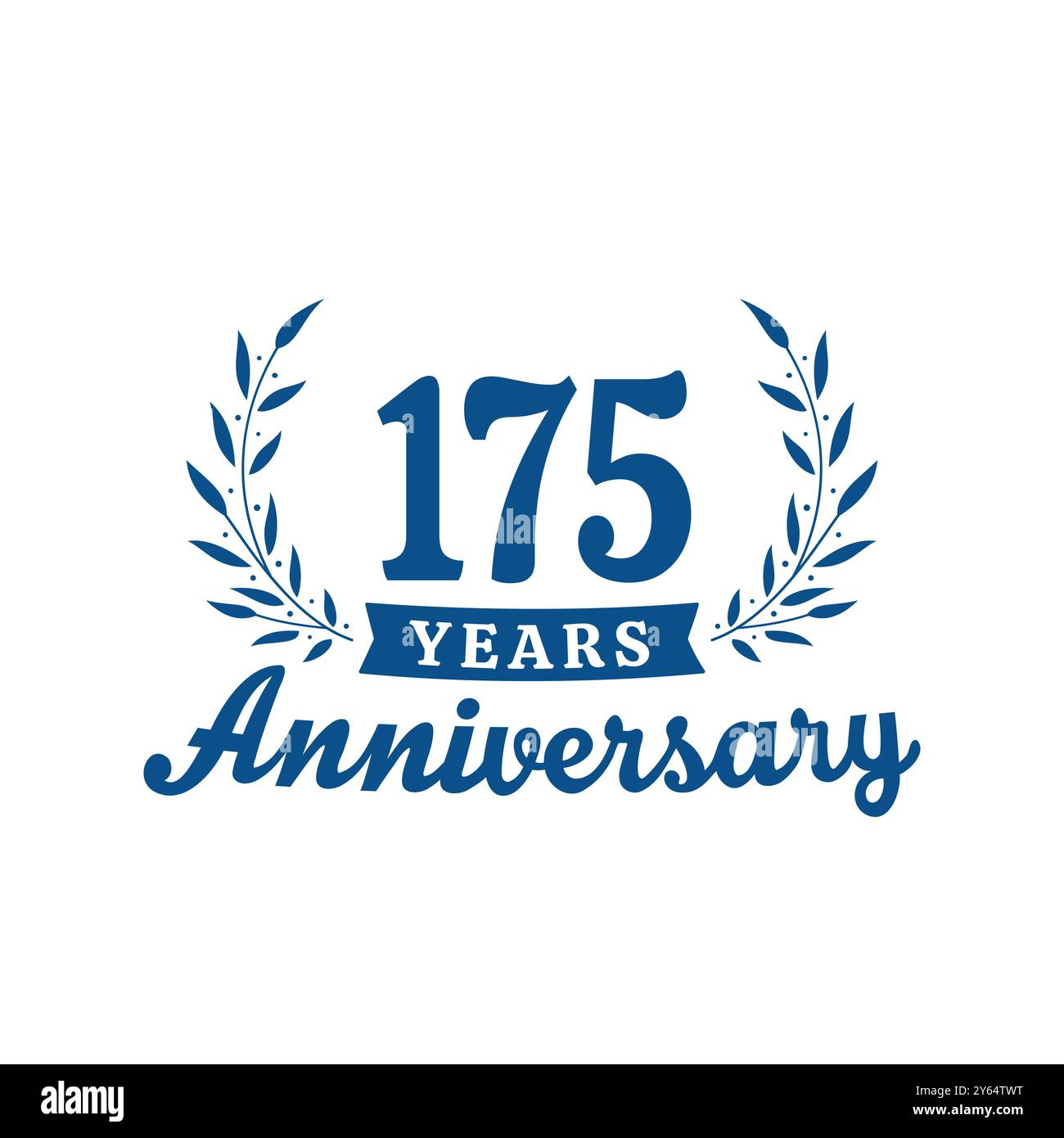 Celebrating 175 years anniversary logo design template. 175th anniversary celebrations logotype ...