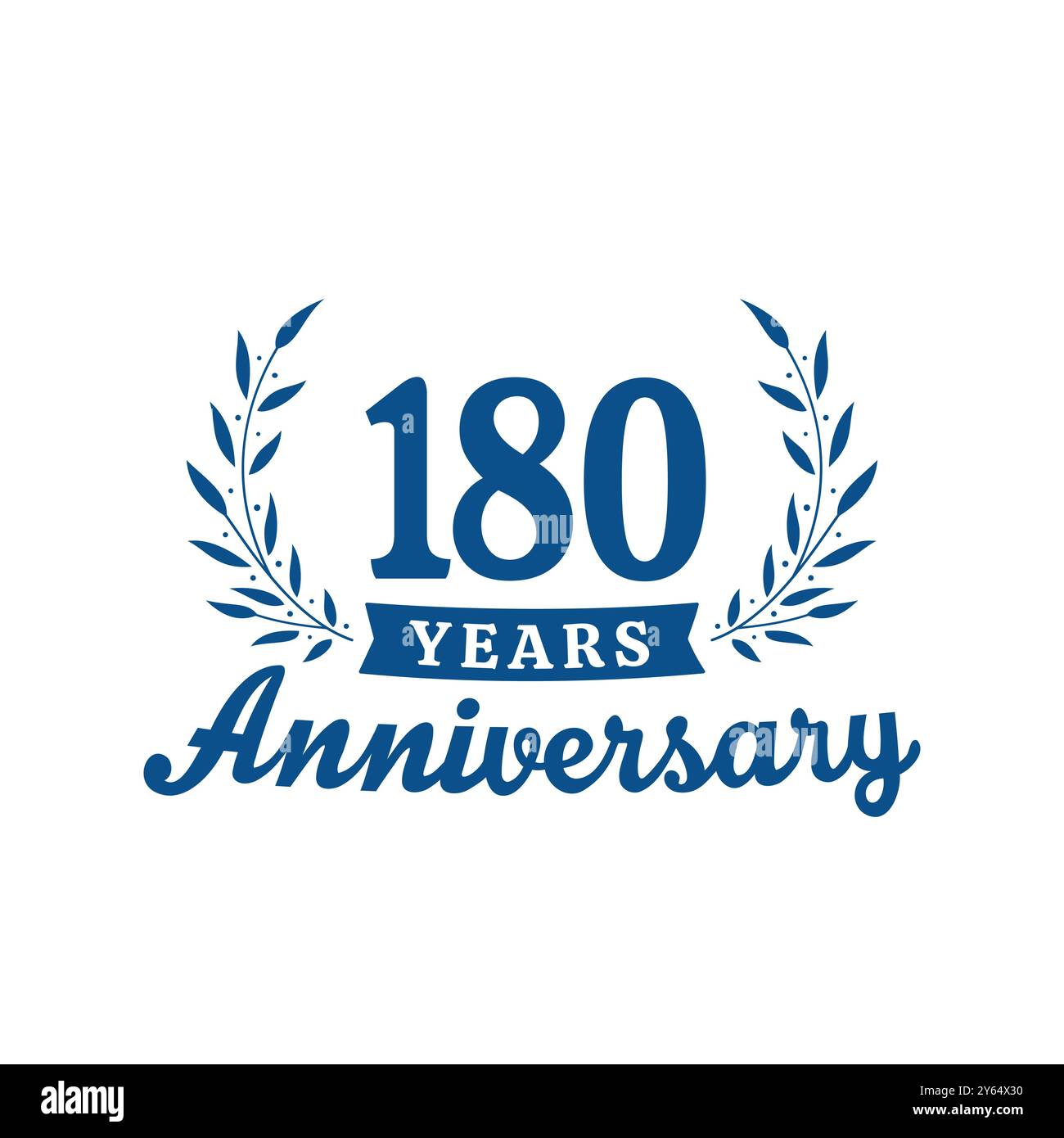 Celebrating 180 years anniversary logo design template. 180th ...