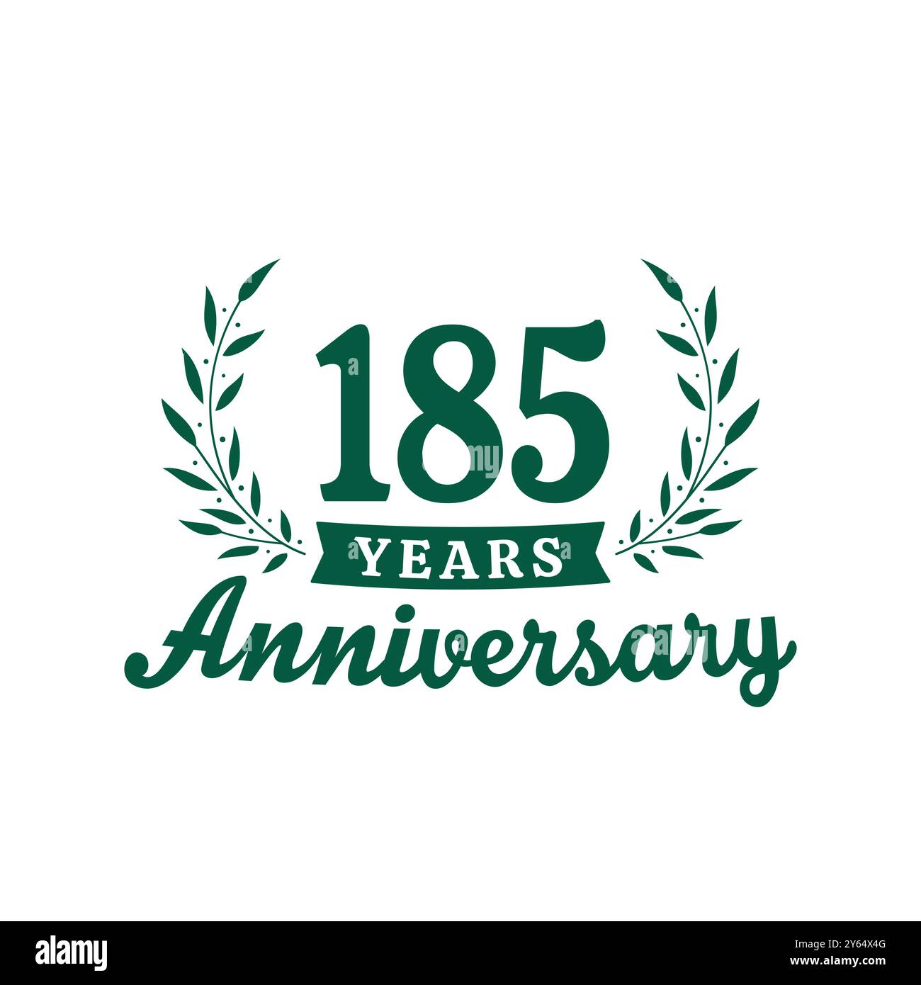 Celebrating 185 years anniversary logo design template. 185th ...