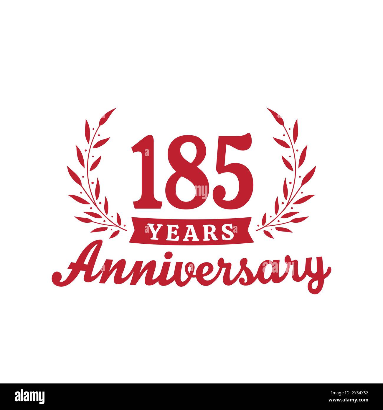 Celebrating 185 years anniversary logo design template. 185th ...