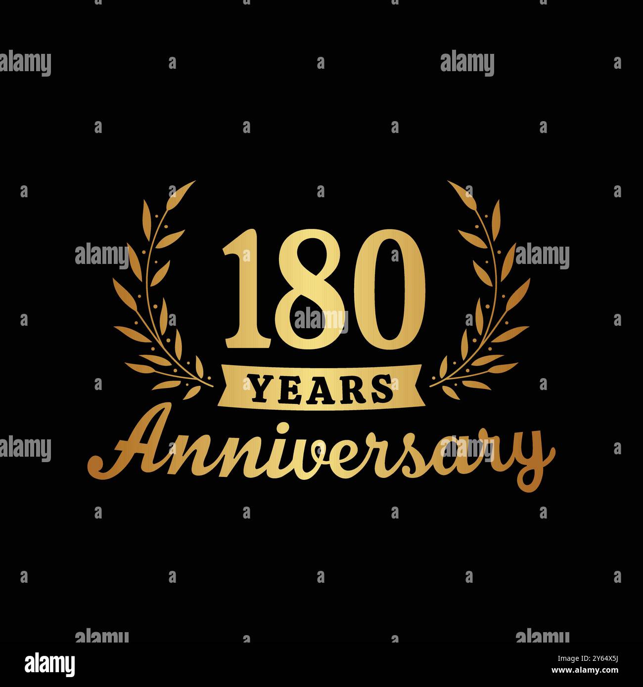 Celebrating 180 years anniversary logo design template. 180th ...