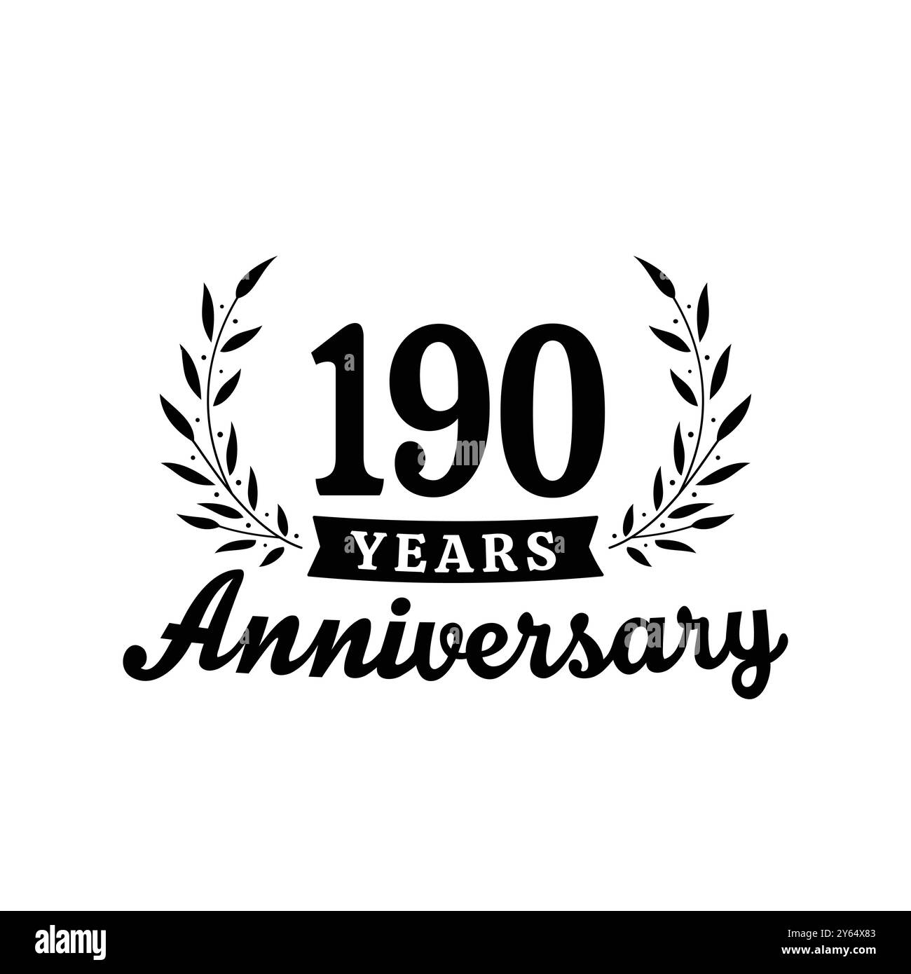 Celebrating 190 years anniversary logo design template. 190th ...