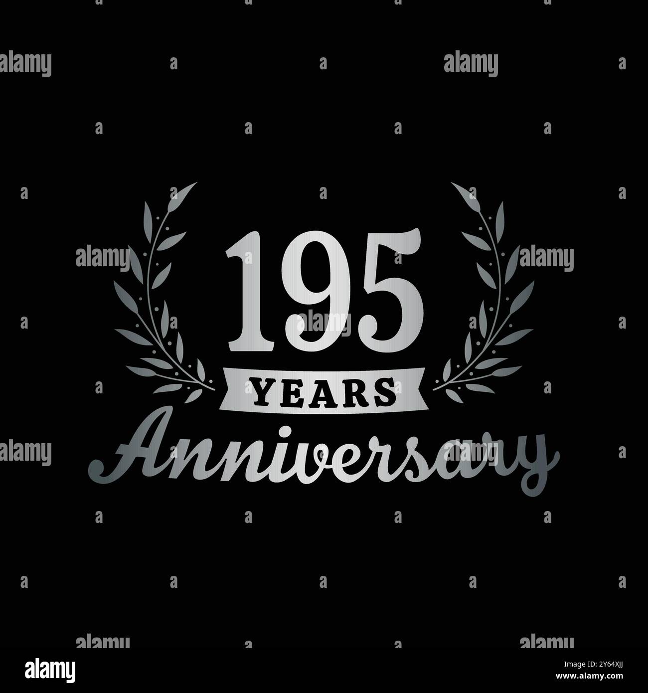 Celebrating 195 years anniversary logo design template. 195th ...