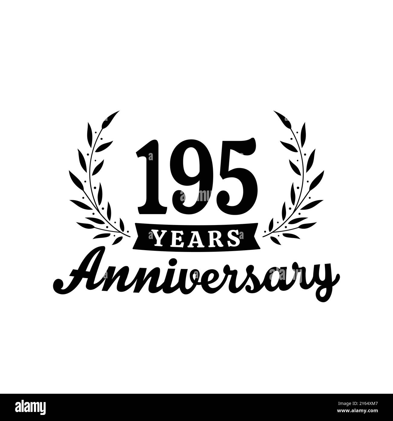 Celebrating 195 years anniversary logo design template. 195th ...
