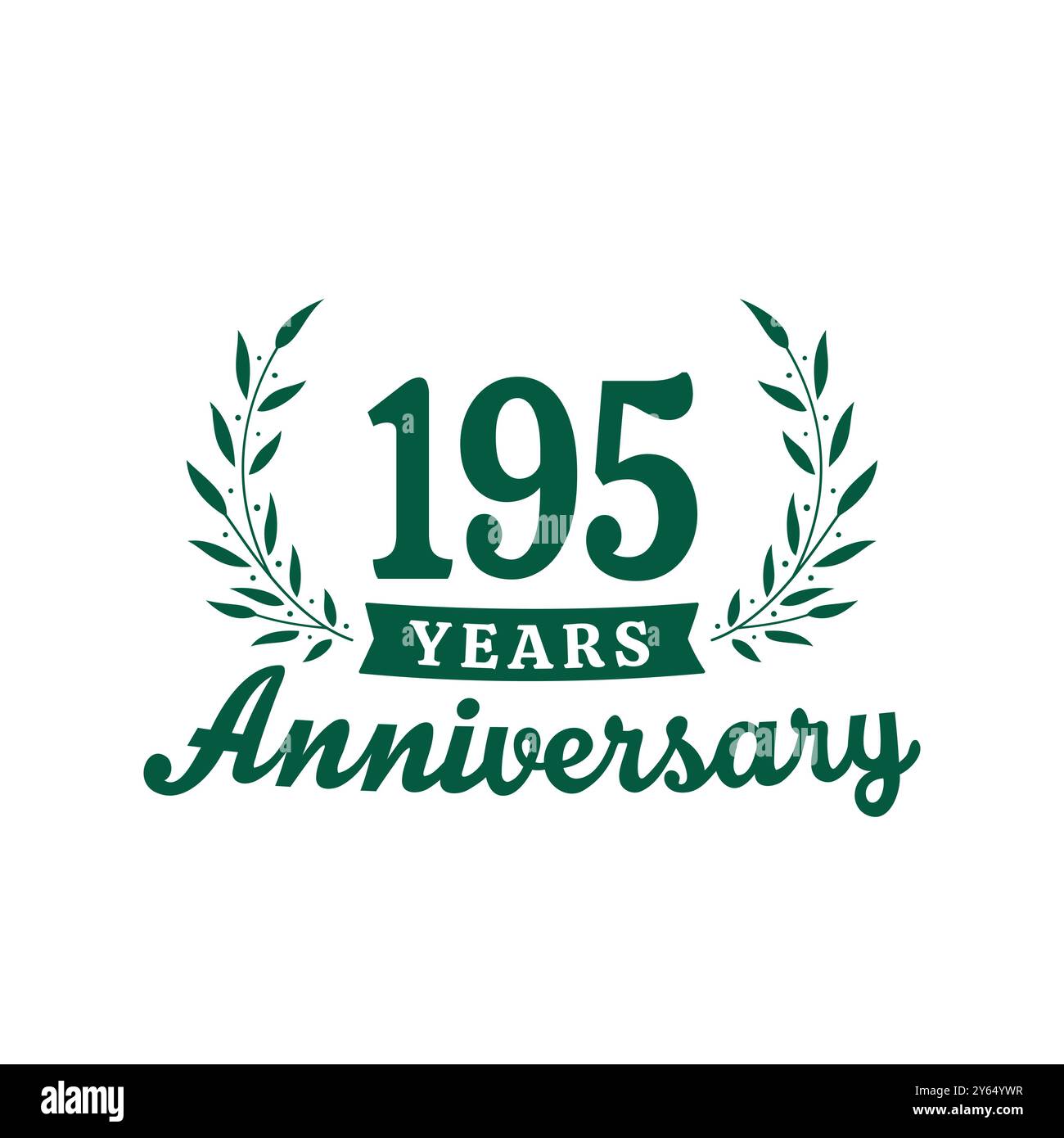 Celebrating 195 years anniversary logo design template. 195th ...