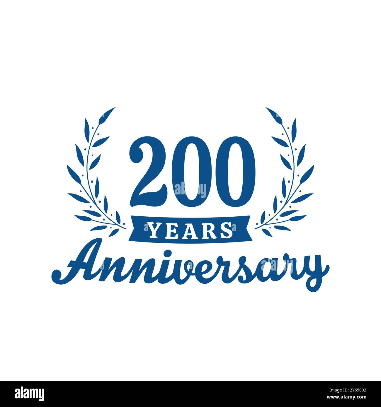 Celebrating 200 years anniversary logo design template. 200th ...