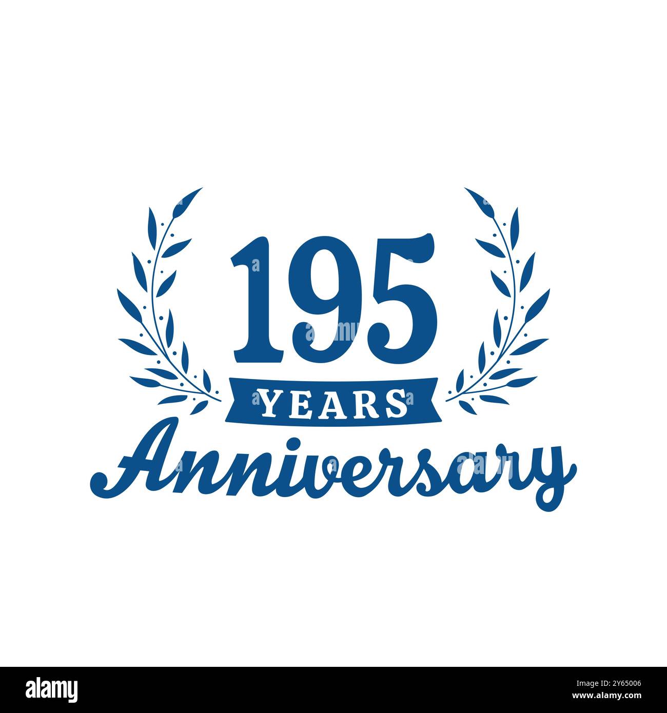 Celebrating 195 years anniversary logo design template. 195th ...
