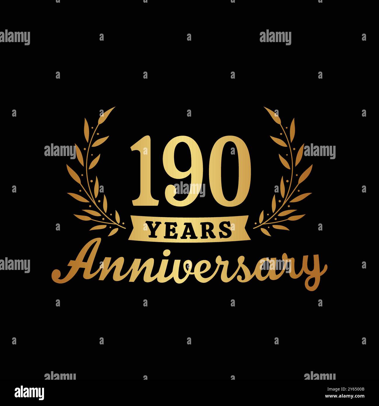Celebrating 190 years anniversary logo design template. 190th ...