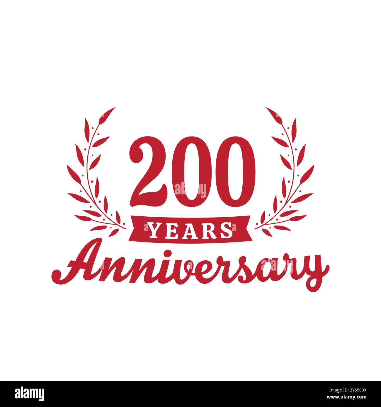 Celebrating 200 years anniversary logo design template. 200th ...