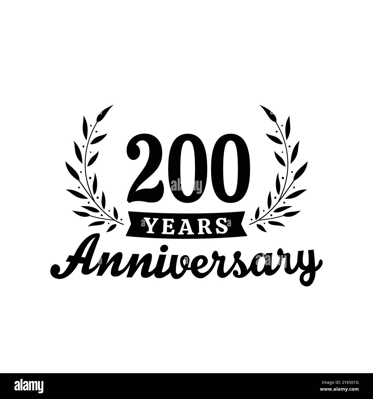 Celebrating 200 years anniversary logo design template. 200th ...