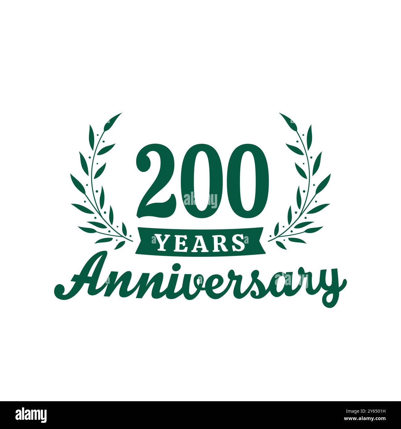 Celebrating 200 years anniversary logo design template. 200th ...