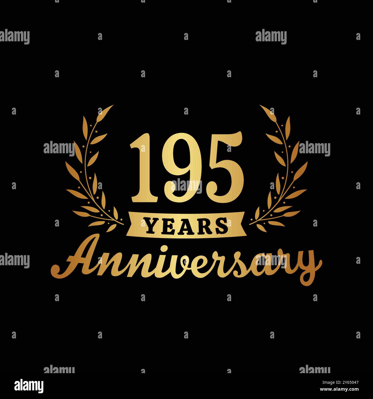 Celebrating 195 years anniversary logo design template. 195th ...