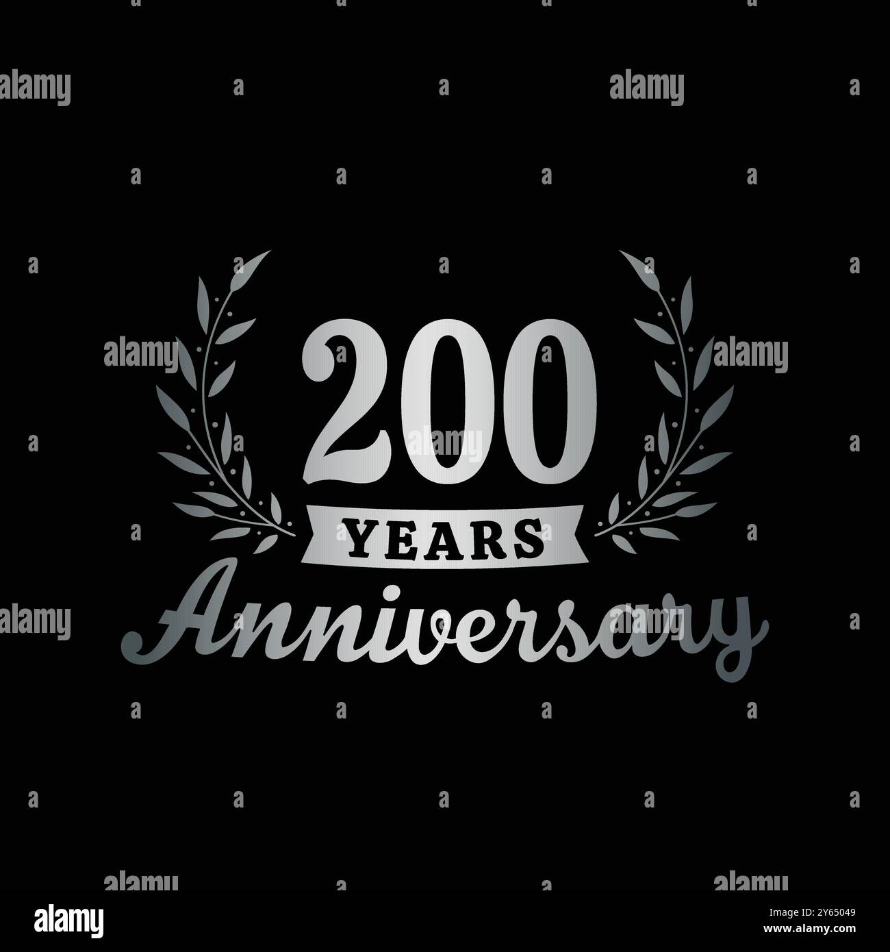 Celebrating 200 years anniversary logo design template. 200th ...