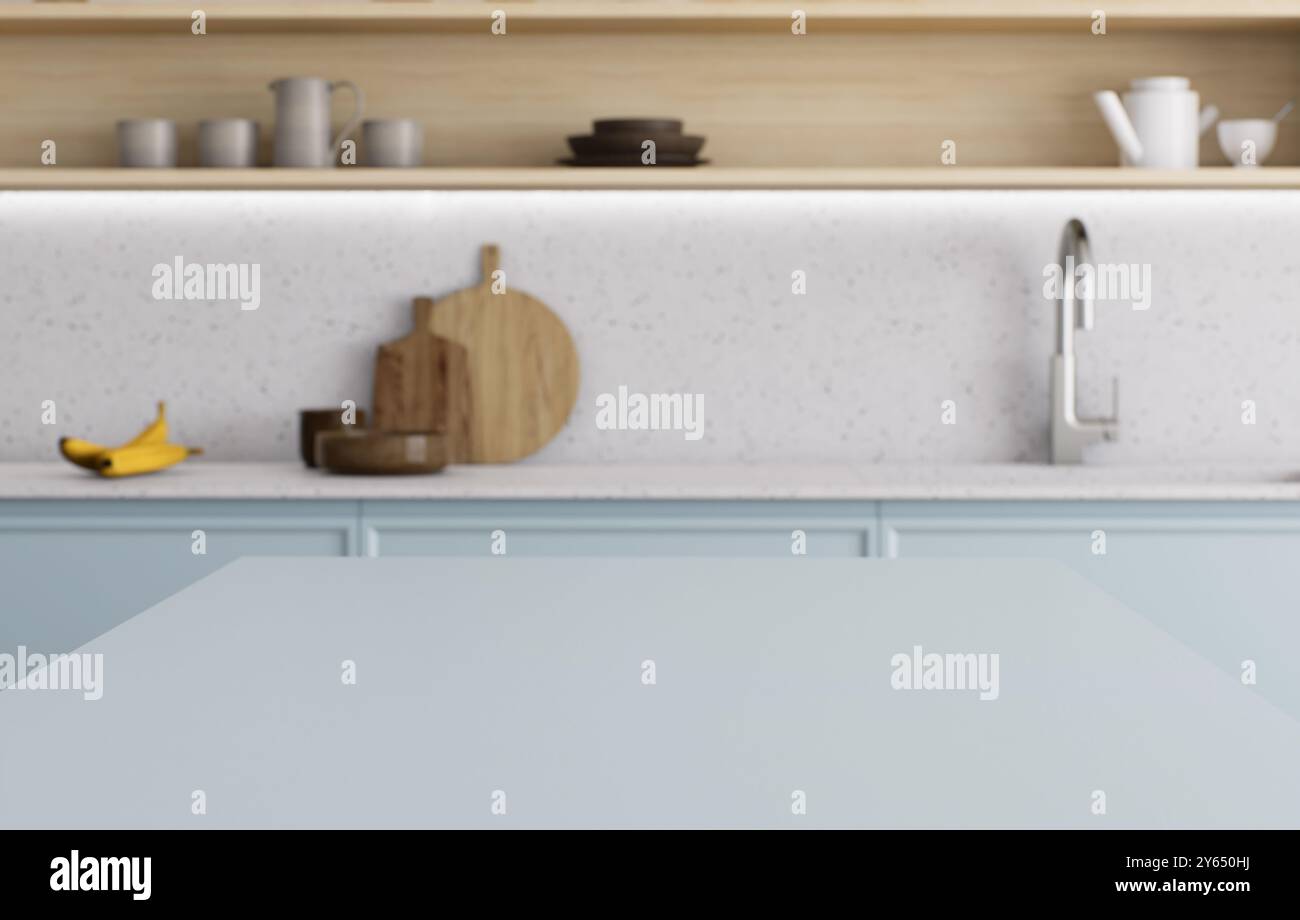 A modern minimalist kitchen with fresh produce and an elegant modern ...
