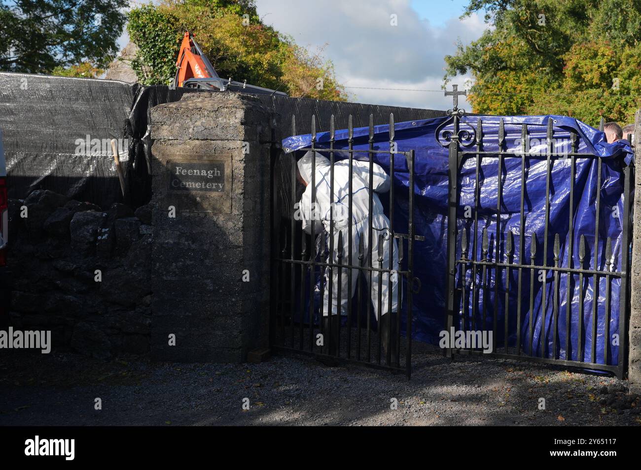 Forensic officers at the scene of the exhumation of Patrick Nugent at ...