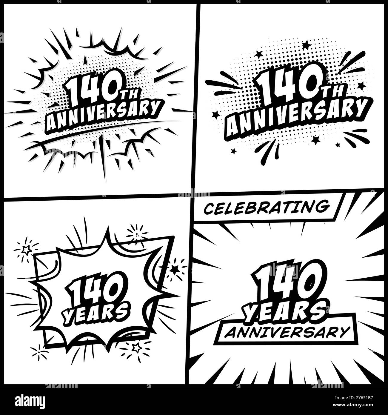 140 years anniversary logo collection. 140th years anniversary ...