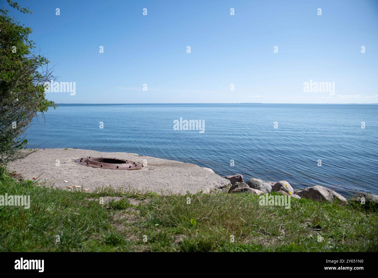 the blue water of the kattegat at trelde naes in denmark Stock Photo ...
