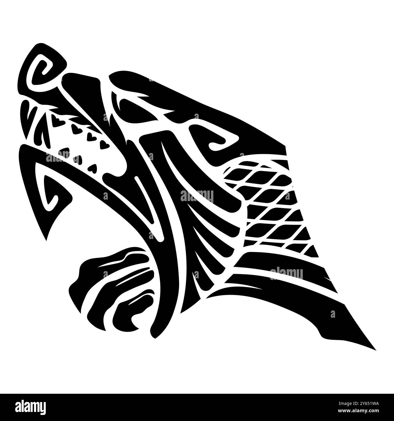 Ancient Scandinavian design. Wolf drawn in Old Norse Celtic vintage ...