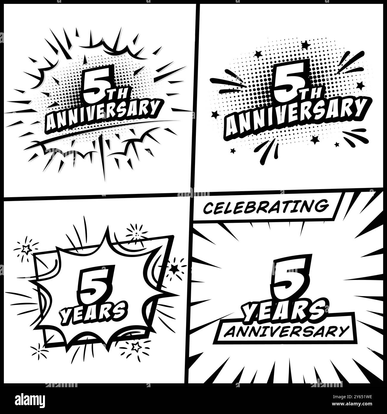 5 years anniversary logo collection. 5th years anniversary celebration ...