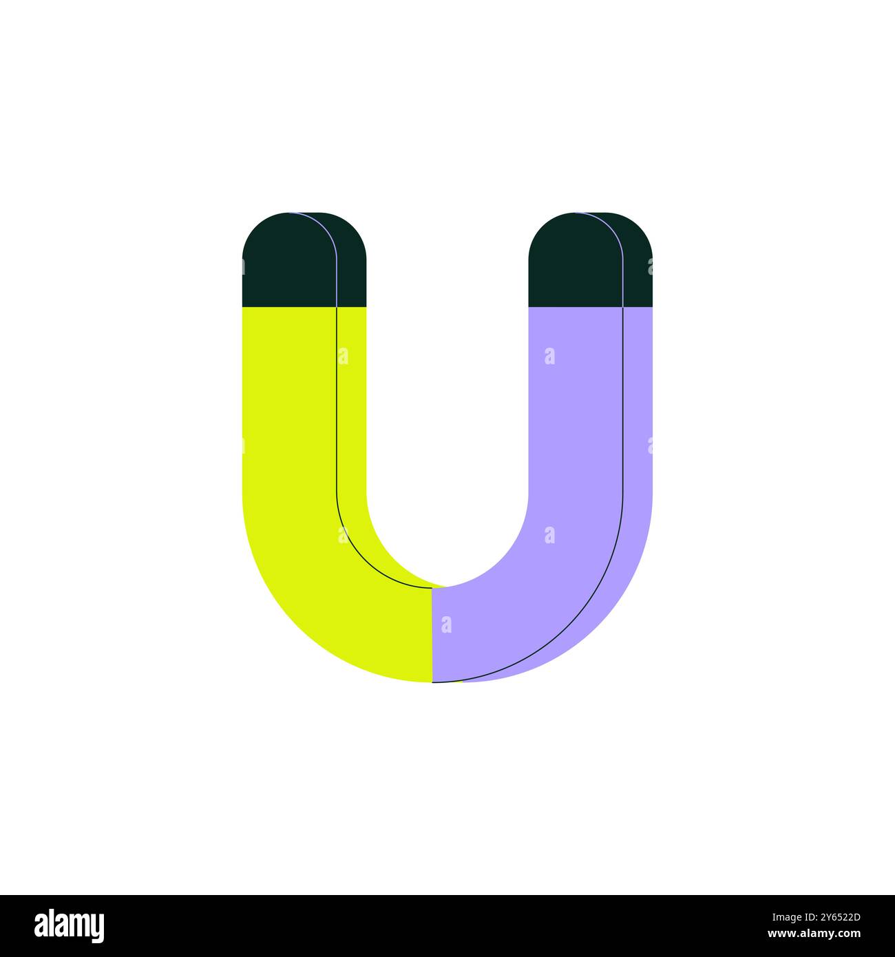 Magnet U-shaped in flat vector style, representing attraction ...