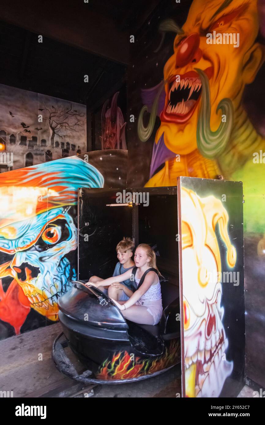 England, Kent, Dymchurch, Dymchurch Amusement Park, Children Exiting ...