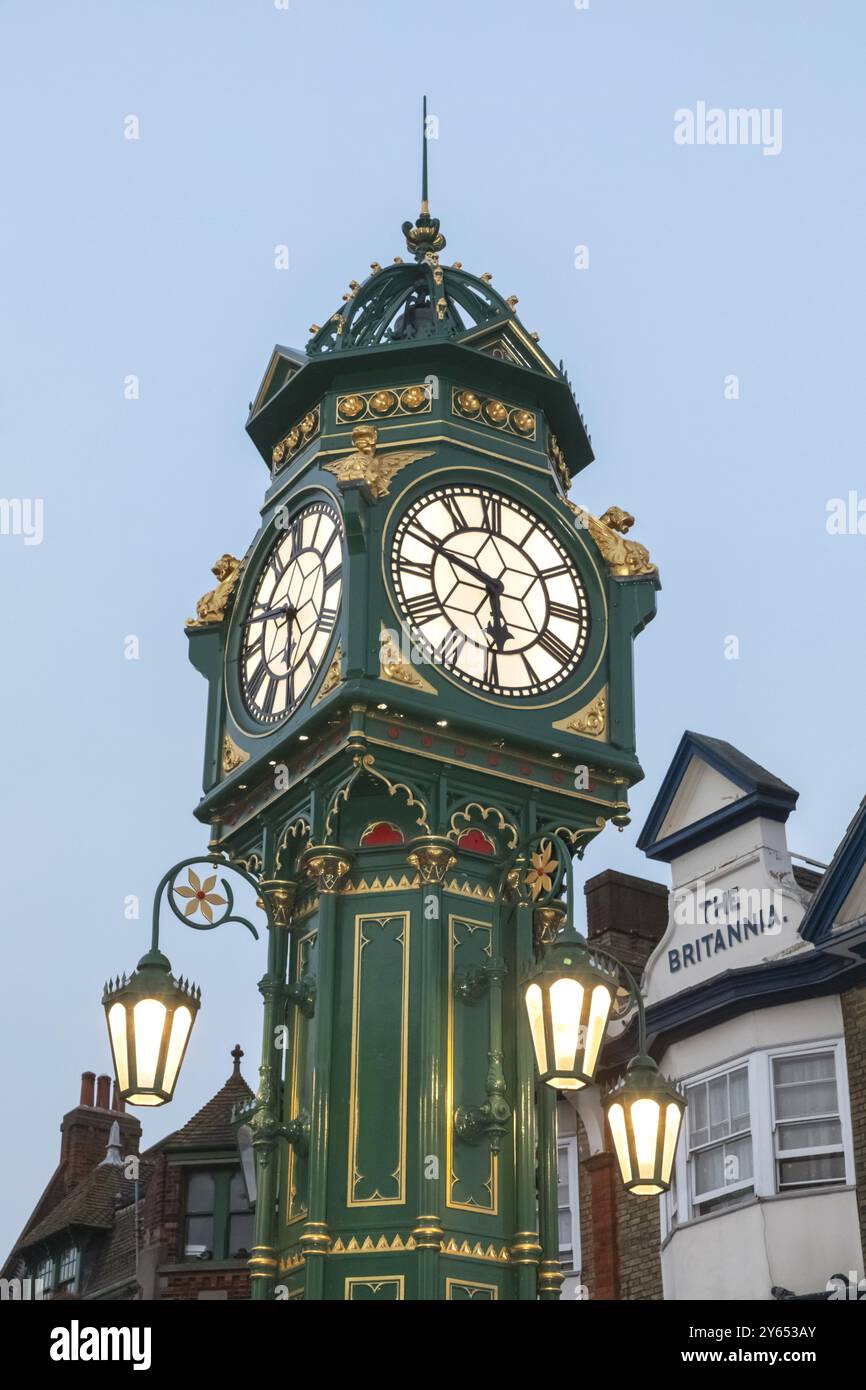 England, Kent, Isle of Sheppey, Sheerness, The Ornate Victorian Clock ...