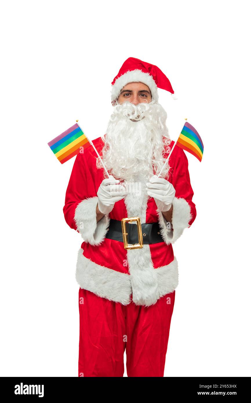 vertical Santa Claus is showing his support for the LGBTQ community by ...