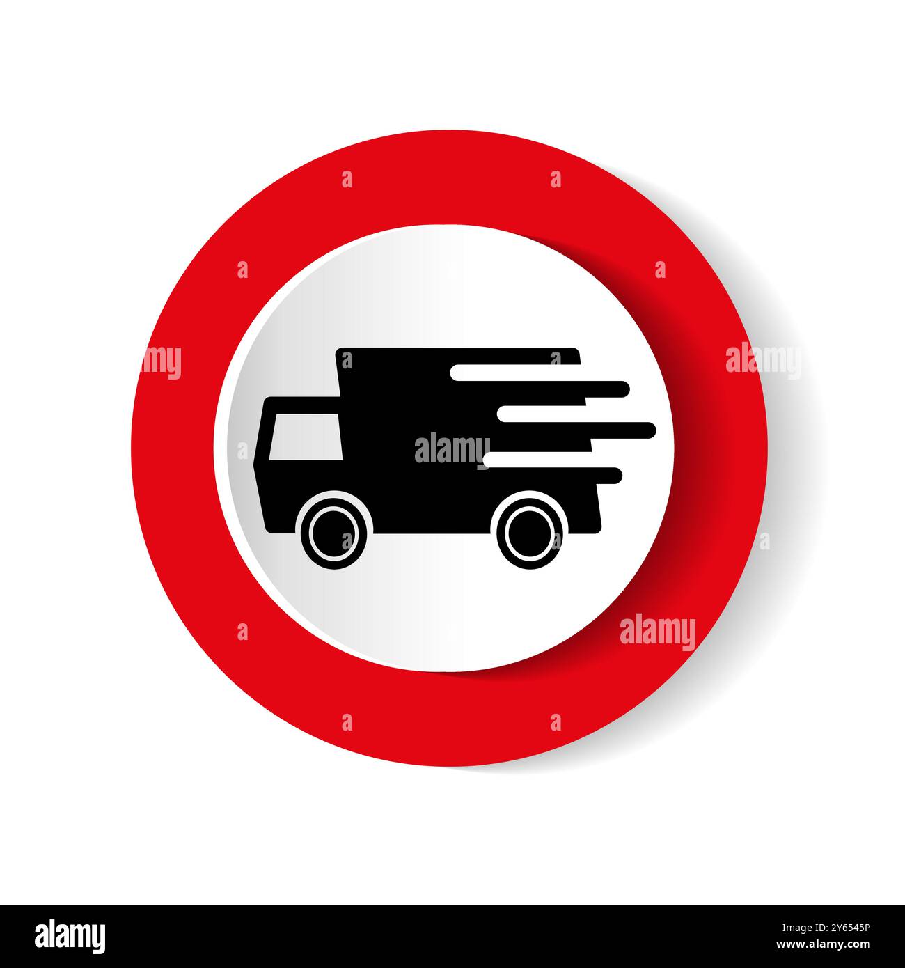 Fast moving shipping delivery truck line art vector icon for ...