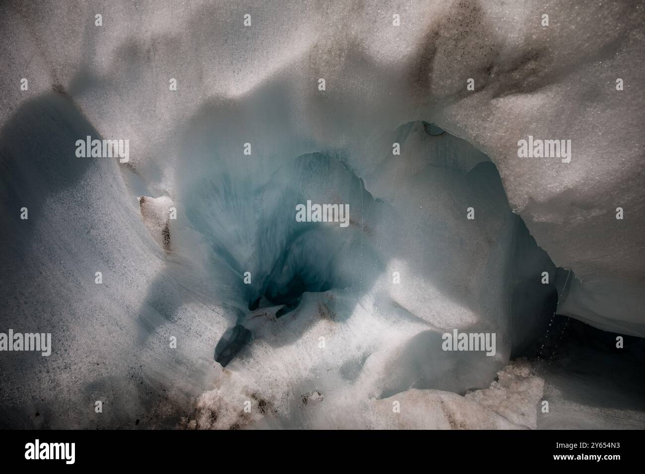 Landscape images from within the Franz Josef glacier showing varying ...