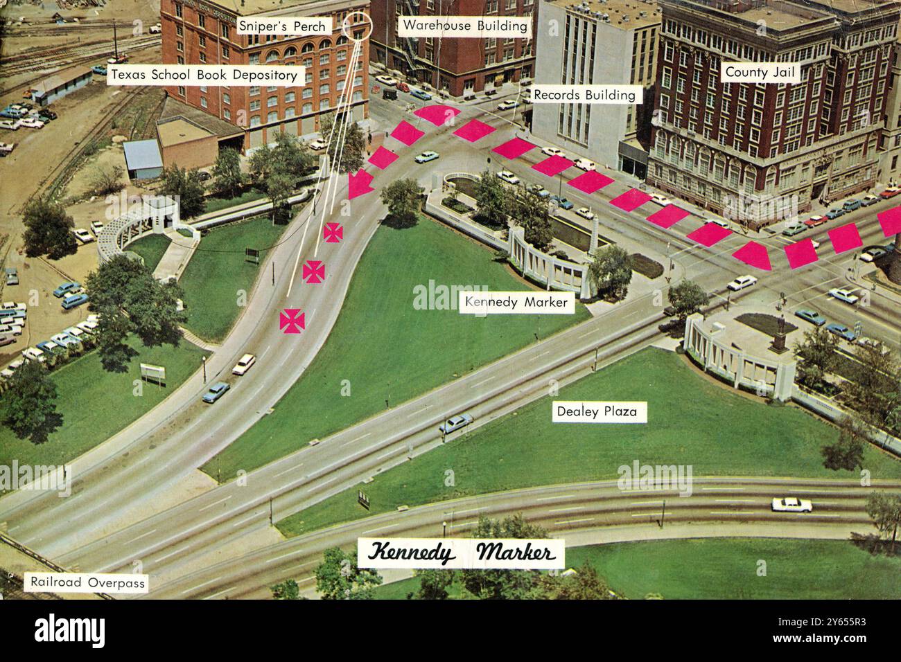 A scanned image of a 1960's postcard of President Kennedy's ...