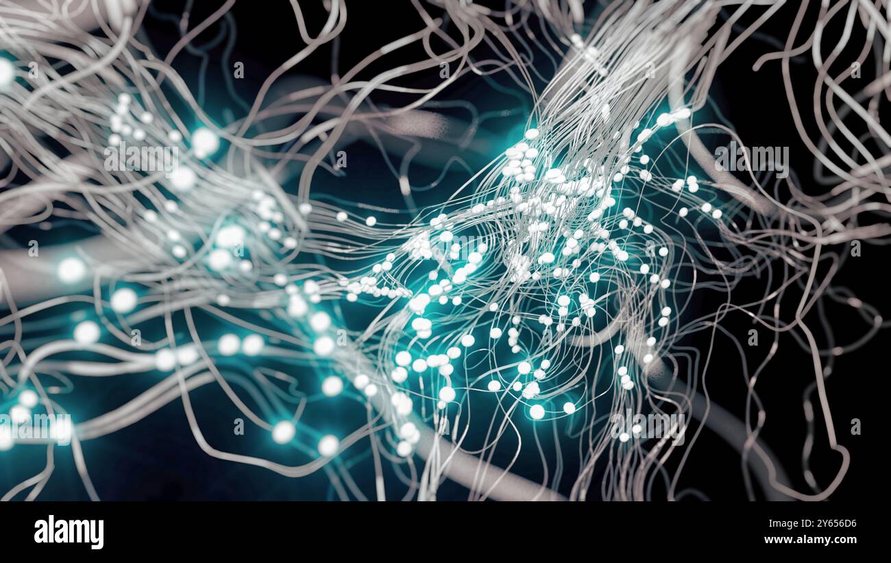 Digital ai brain glowing neural hi-res stock photography and images - Alamy